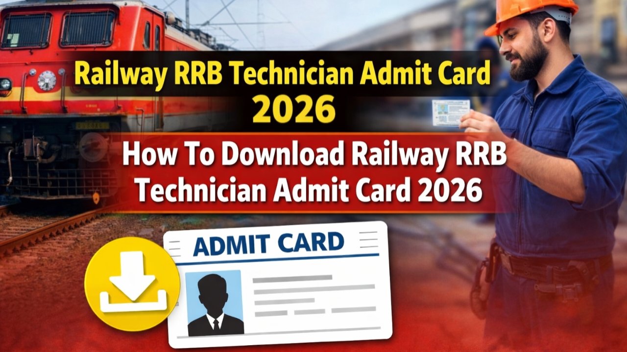 Railway RRB Technician Admit Card 2026 : How To Download Railway RRB ...